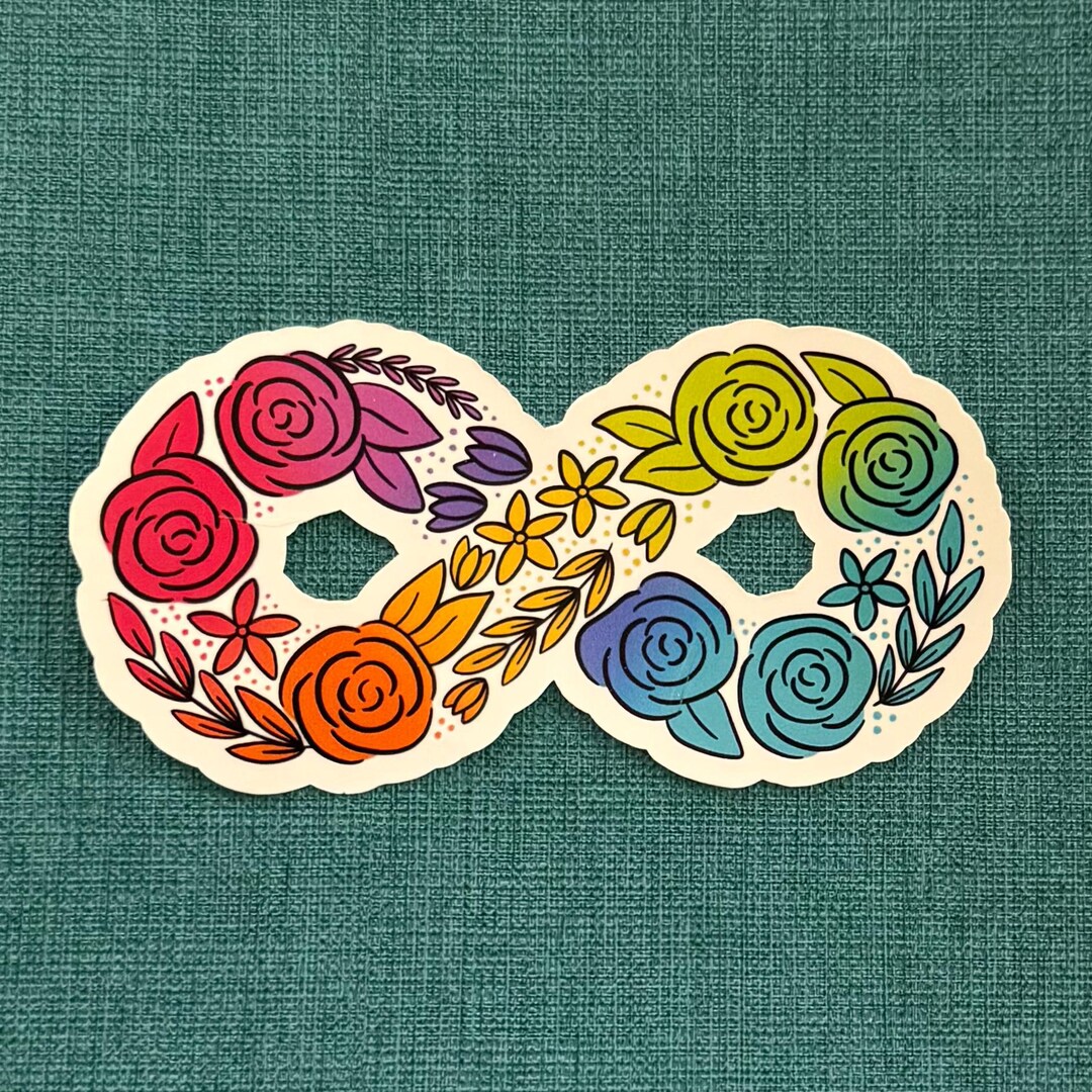Floral Neurodiversity Infinity Sign Sticker, Holographic - Etsy