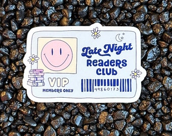 Late Night Book Club Sticker, Book Club, Bookish Sticker, Reader ...