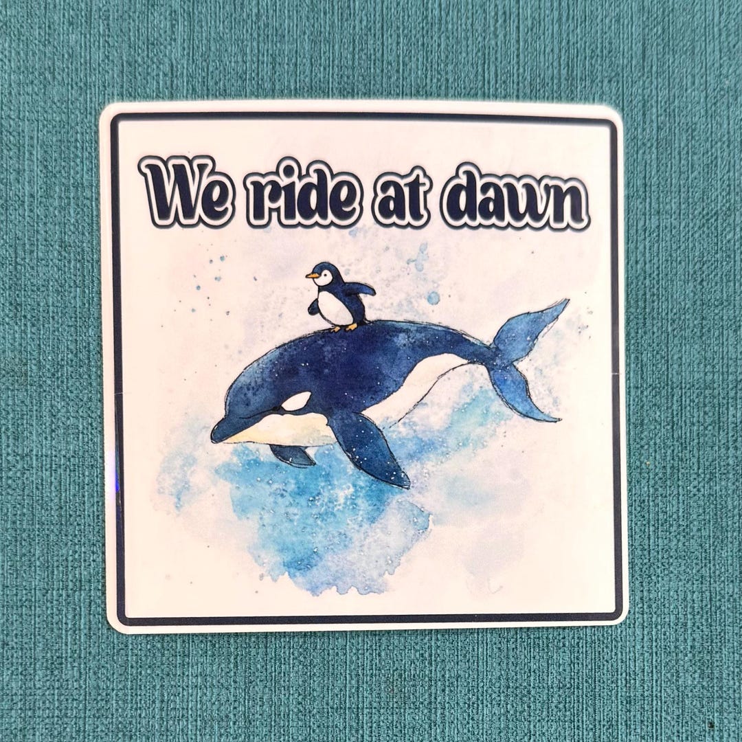 Penguin Orca Sticker, We Ride at Dawn - Etsy