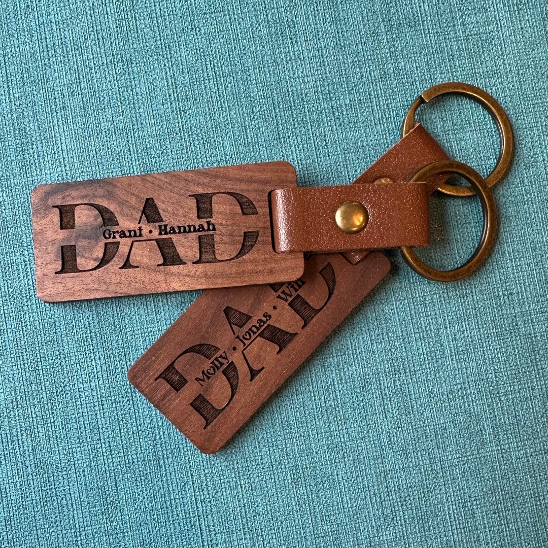 Custom Engraved Dad Keychain - Etsy