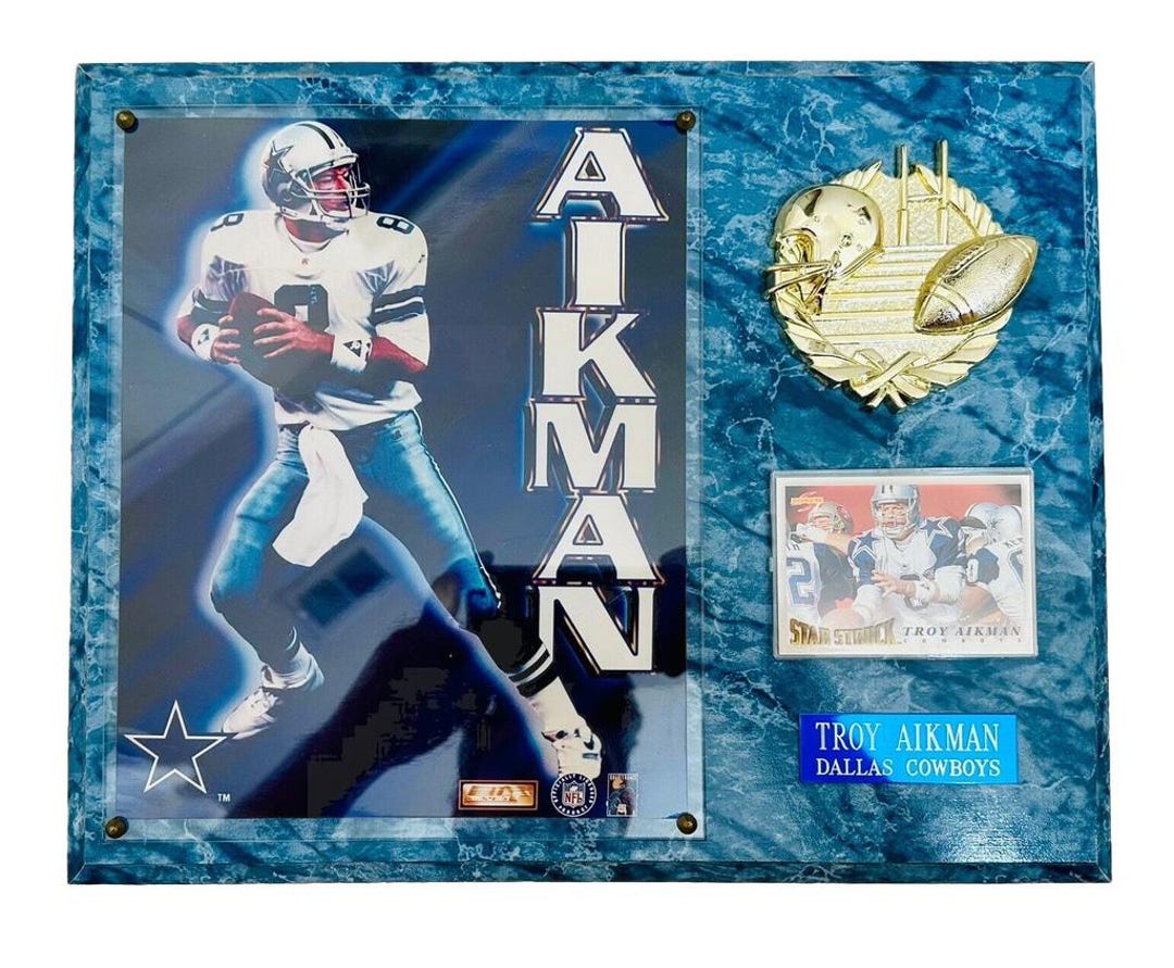 New Vintage 90s DALLAS COWBOYS NFL Plaque-troy Aikman (card & Name ...