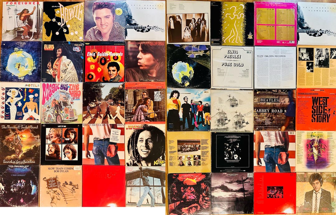 87 Vintage Vinyl Records 60s-80s Beatles Elvis Stones Marley ...