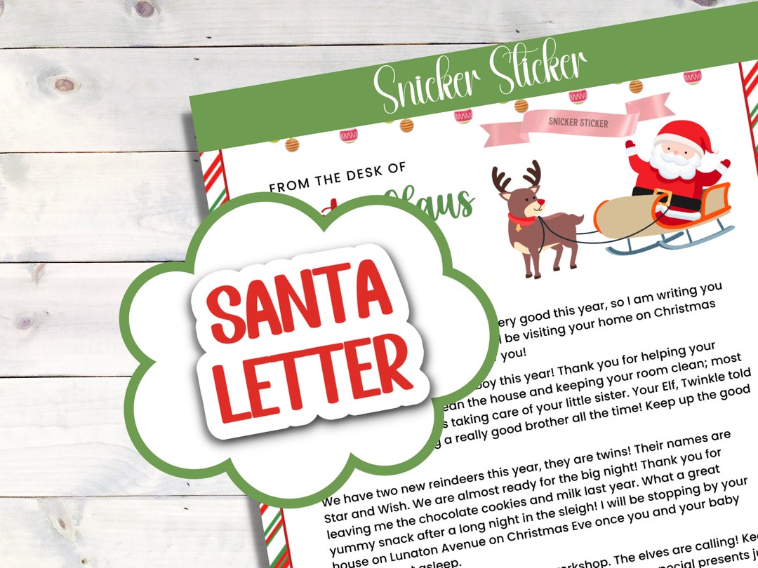 Digital Santa Letter, Christmas Letter, Santa Letter Template, Letter ...