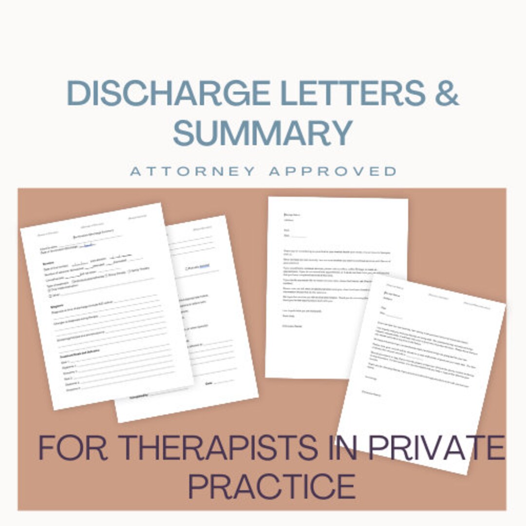 Termination & Discharge Summary for Therapists in Private Practice - Etsy