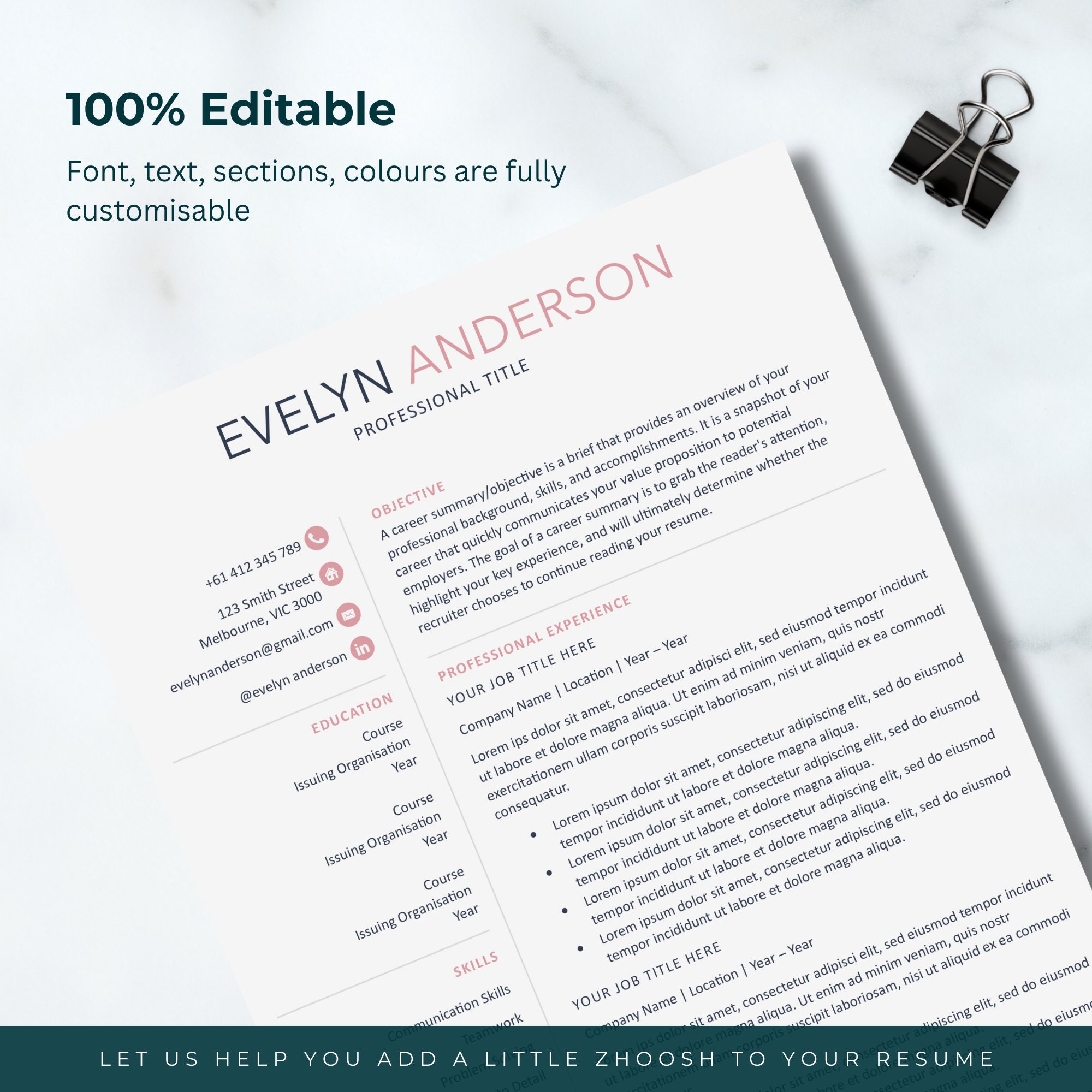Resume Resume Template Cover Letter Cover Letter Template - Etsy