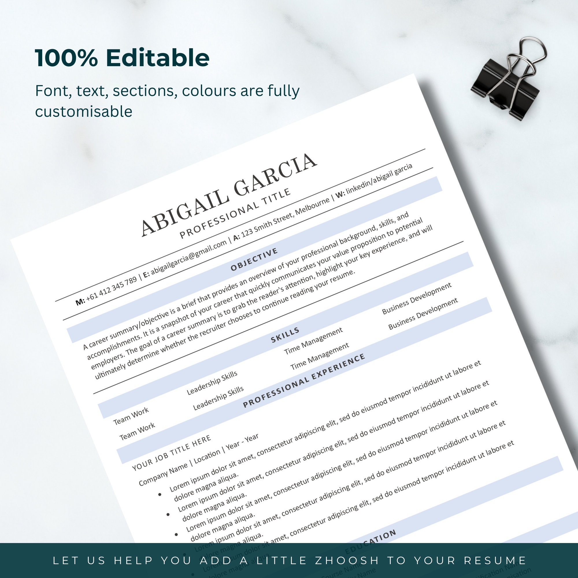 Resume Resume Template Cover Letter Cover Letter Template - Etsy