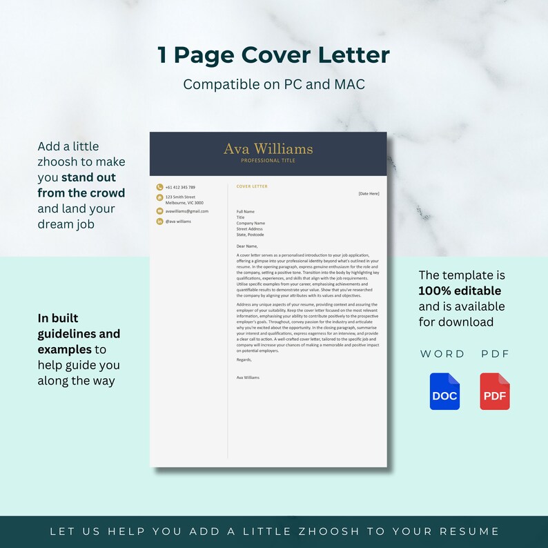 Resume, Resume Template, Cover Letter, Cover Letter Template, Resume ...