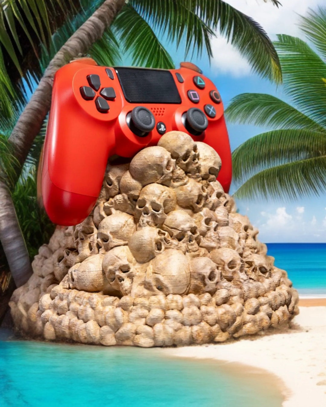 3D Printed Skull Controller Stand Holder for Xbox Playstation Gamer ...