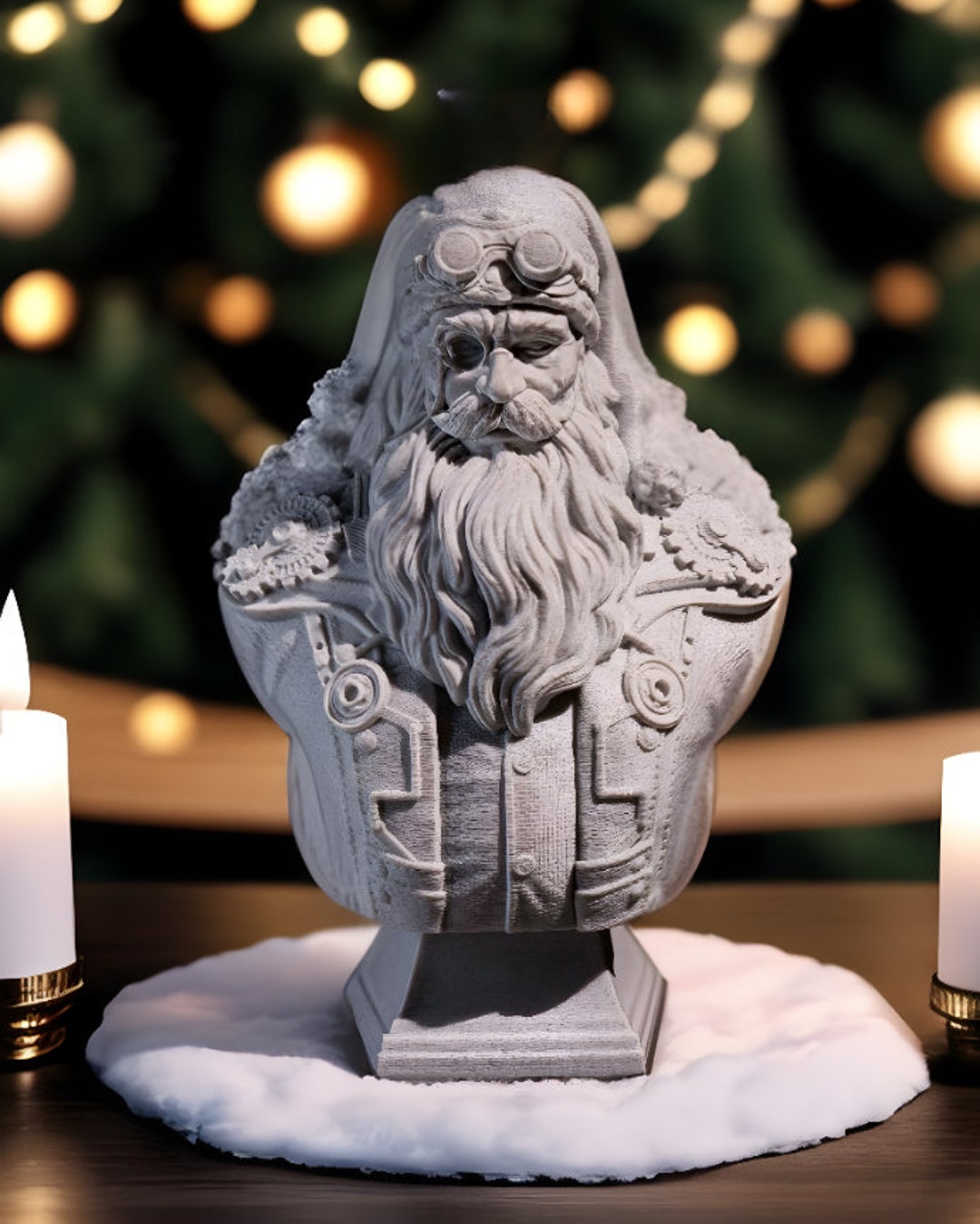 3D Printed Toy Bust Father Christmas Steampunk - Etsy