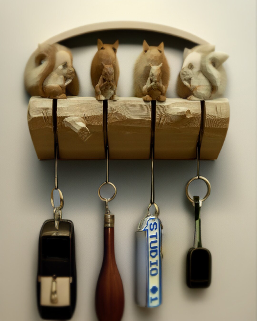 Personalized 3D Printed Key Holder With Squirrel Family - Etsy