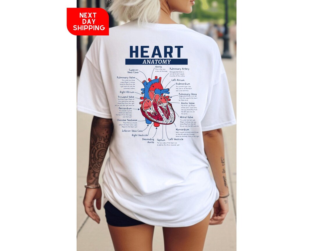 Heart Anatomy Shirt, Nurse Tee, Anatomy Top, Cardiac Nurse Gift ...