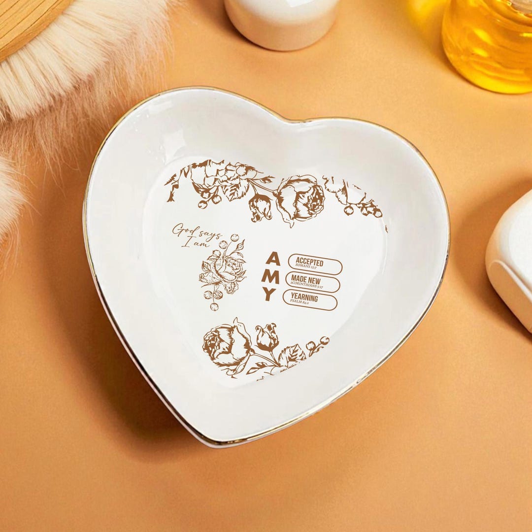 Personalized Christian Name Jewelry Dish, Custom Bible Verse Ring Dish ...