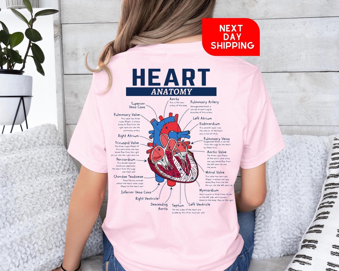 Heart Anatomy Shirt, Nurse Tee, Anatomy Top, Cardiac Nurse Gift ...