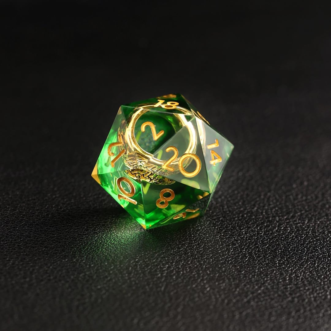 Green Brass Ring Dice, the Lord of the Rings Dice Set, Resin Dice Set ...