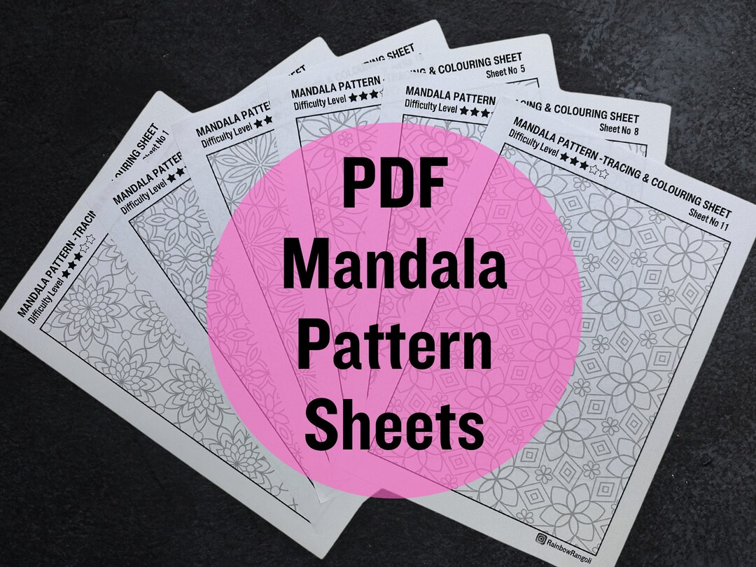 Mandala Patterns Tracing and Colouring Sheet - 20 Digital Download ...