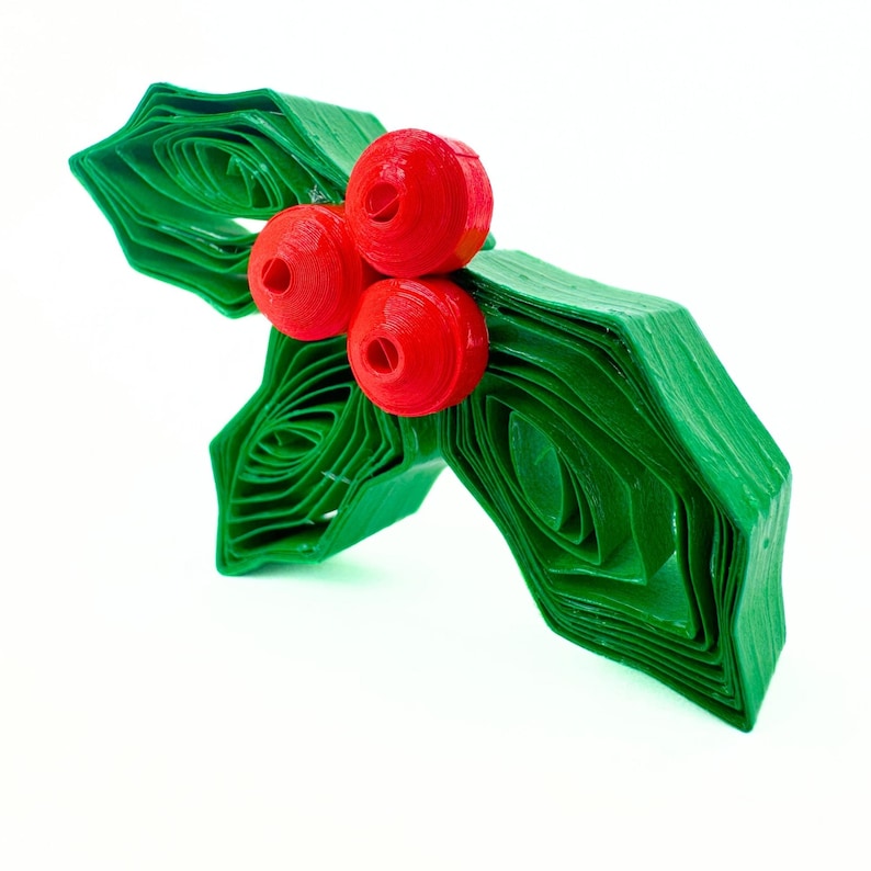 Quilling Holly Leaves & Berries PDF Tutorial – Christmas Ornaments - Etsy