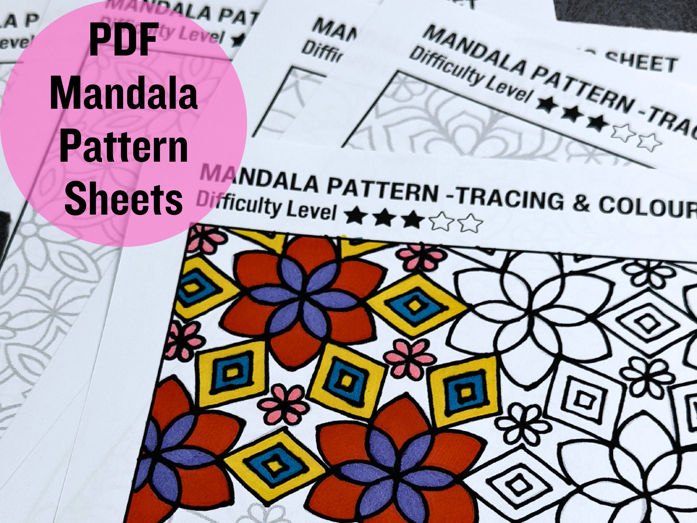 Mandala Tracing and Coloring Sheets - 20 Printable Patterns (digital ...