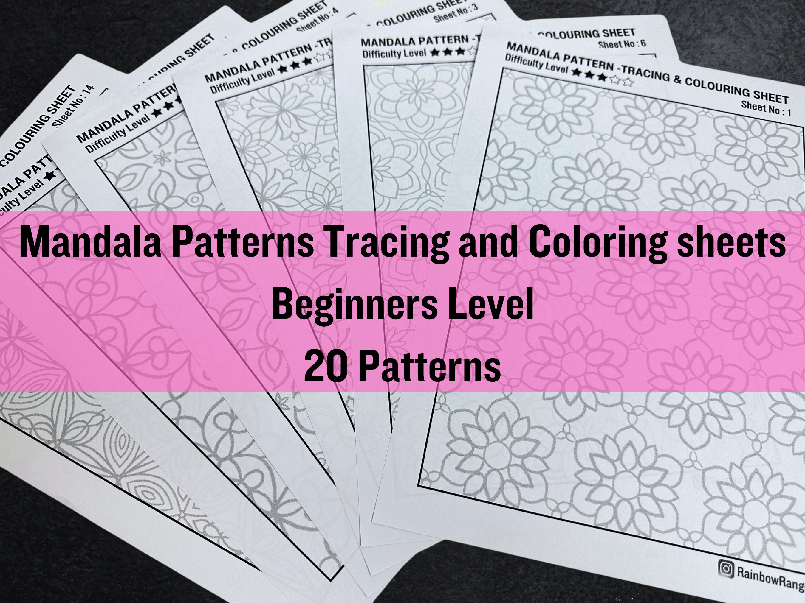 20 Mandala Pattern Sheets – Tracing and Colouring (digital Download) - Etsy