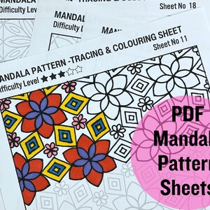 Mandala Tracing and Coloring Sheets - 20 Printable Patterns (digital ...