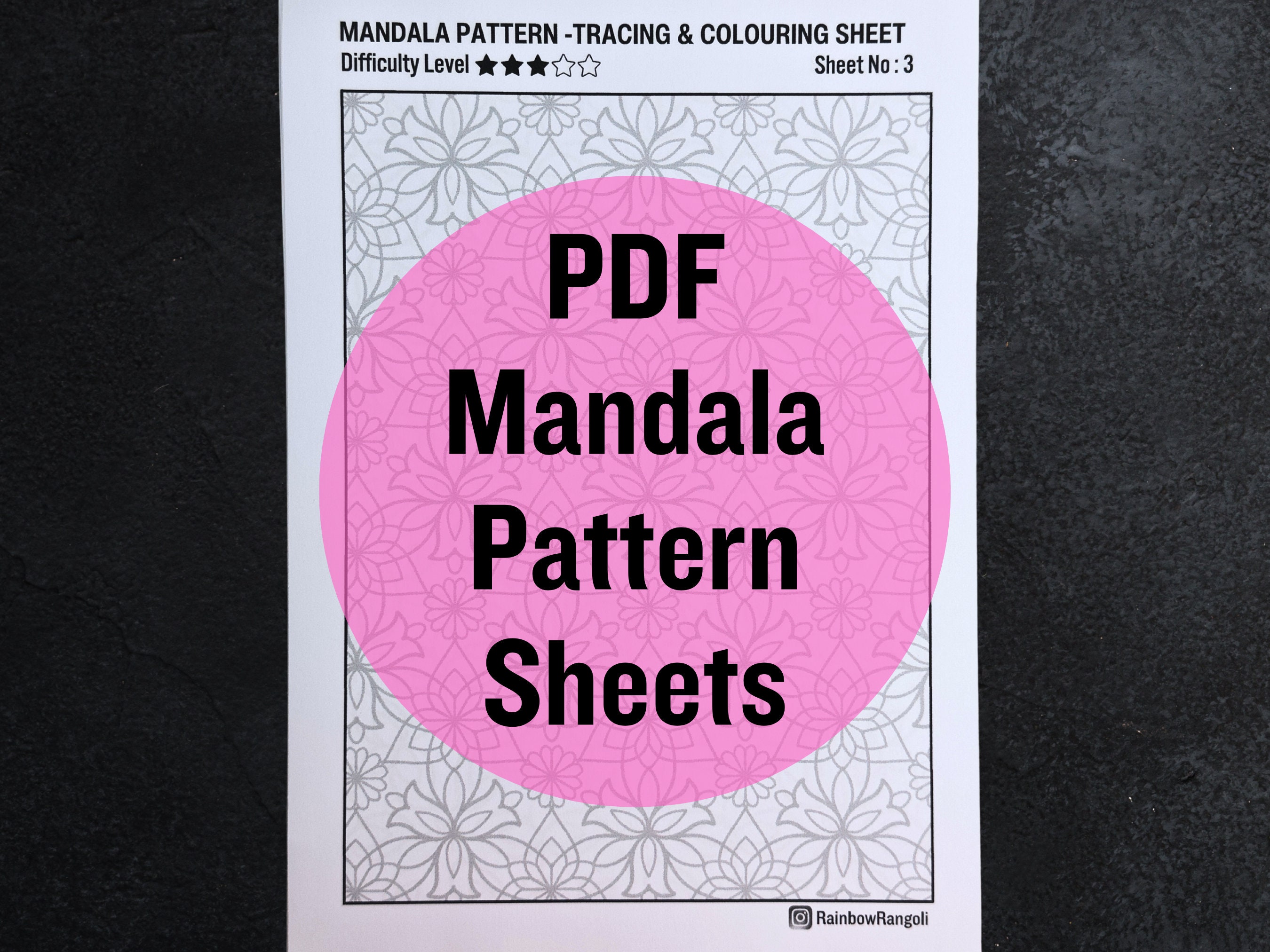 Mandala Patterns Tracing and Colouring Sheet - 20 Digital Download ...