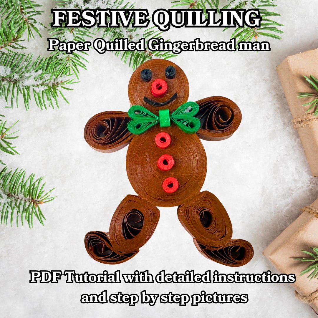 Quilled Gingerbread Man PDF Tutorial – Paper Christmas Ornament - Etsy