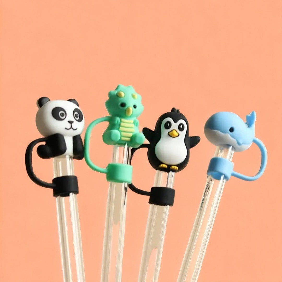 Stanley Cup Straw Stopper, Cartoon Animal Silicone Straw Topper ...