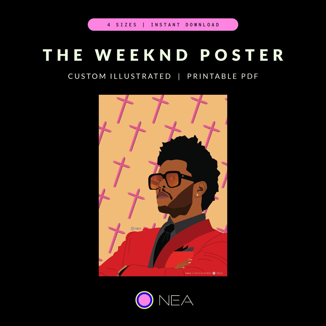 The Weeknd | Printable Illustration Poster, for Lovers of the Artist ...