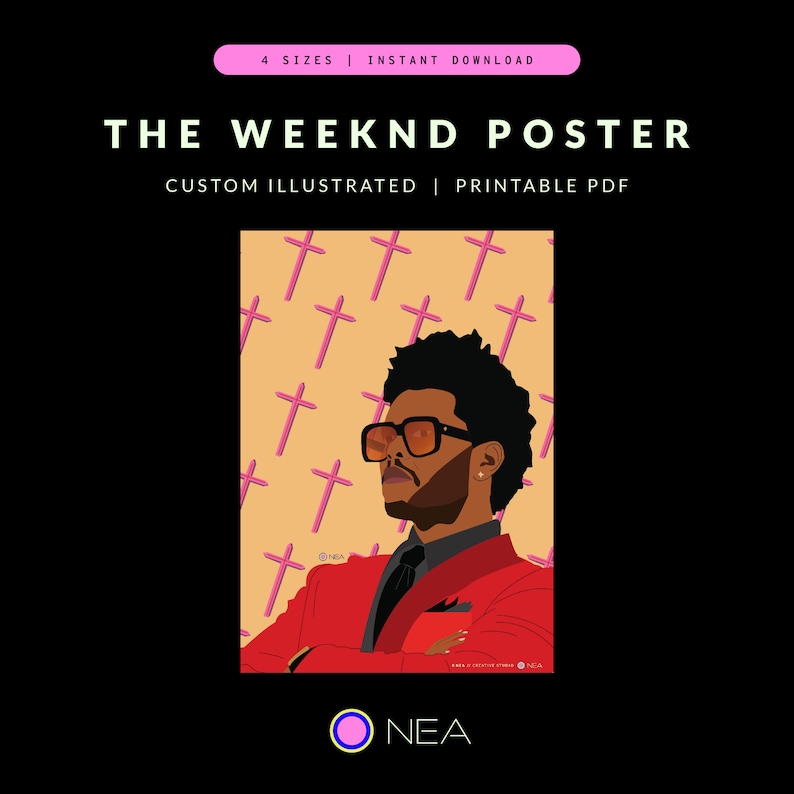 The Weeknd | Printable Illustration Poster, for Lovers of the Artist ...