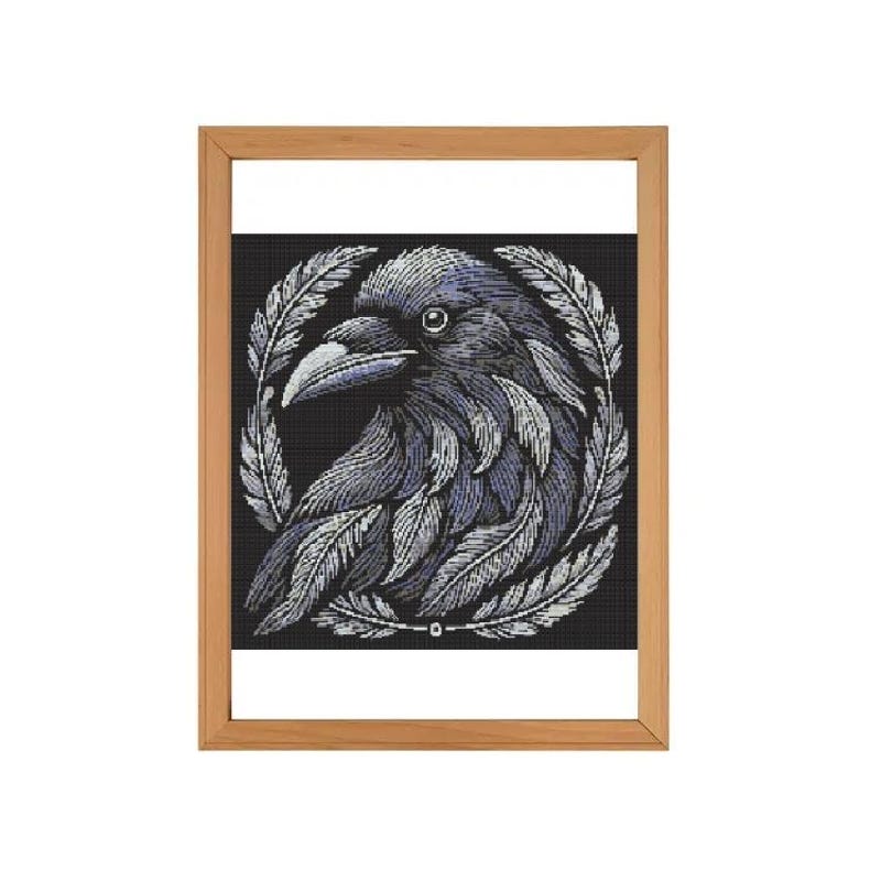 Raven Cross Stitch - Etsy