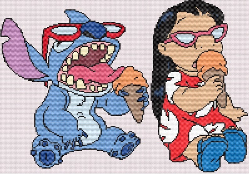 Lilo and Stitch Cross Stitch Pattern - Etsy Hong Kong