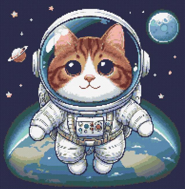 Cat Astronaut Cross Stitch Pattern - Etsy