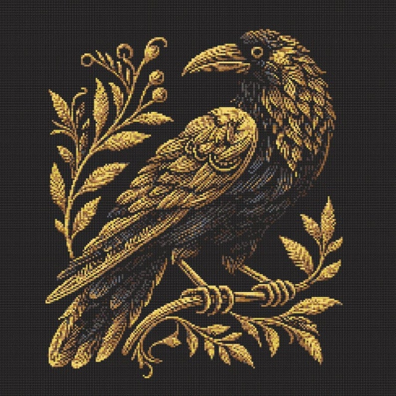 Raven Cross Stitch Pattern - Etsy