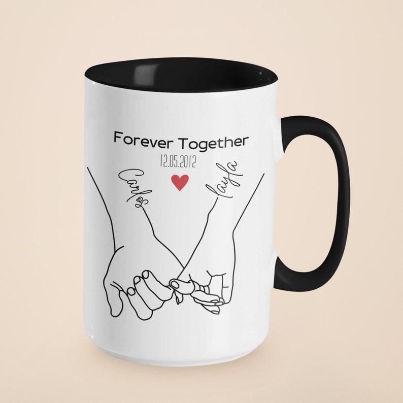 Forever Together Custom Matching Couples Mugs Set, Personalized Coffee ...