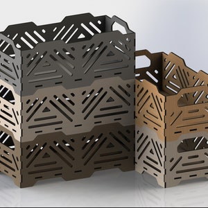 SVG Stackable Crates Boxes SVG File Bundle for Laser Cutters - Etsy
