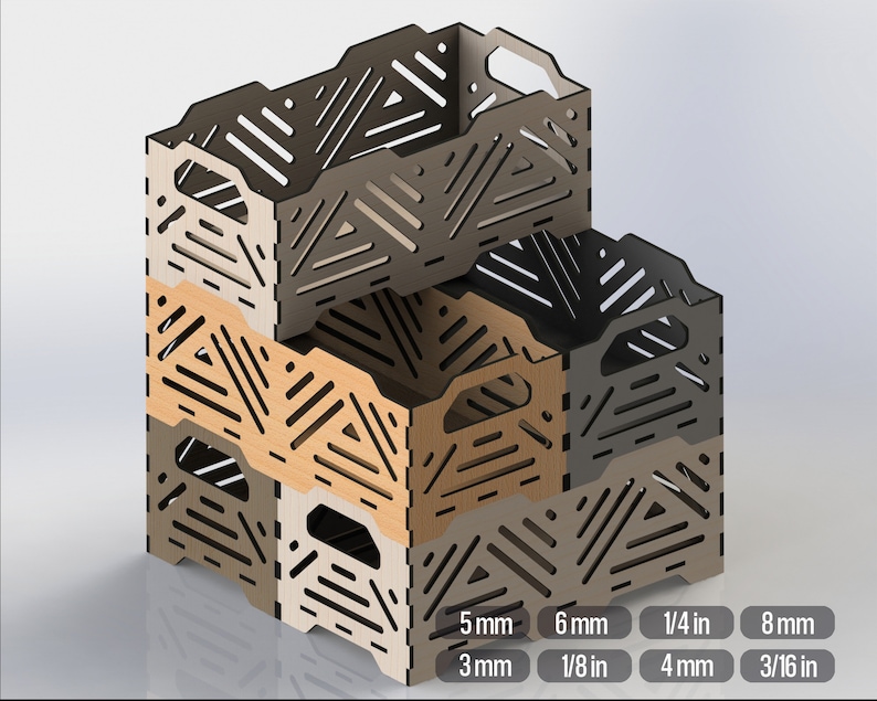 SVG Stackable Crates Boxes SVG File Bundle for Laser Cutters - Etsy