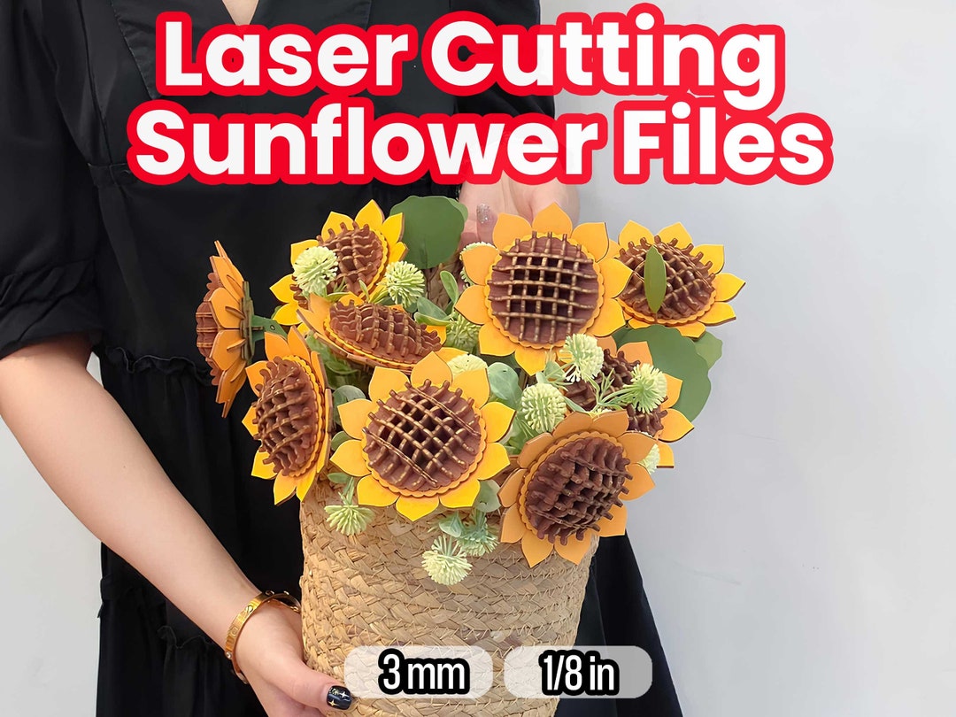SVG Flower Laser Cutting File for Sunflower Lasercut Plant DXF - Etsy