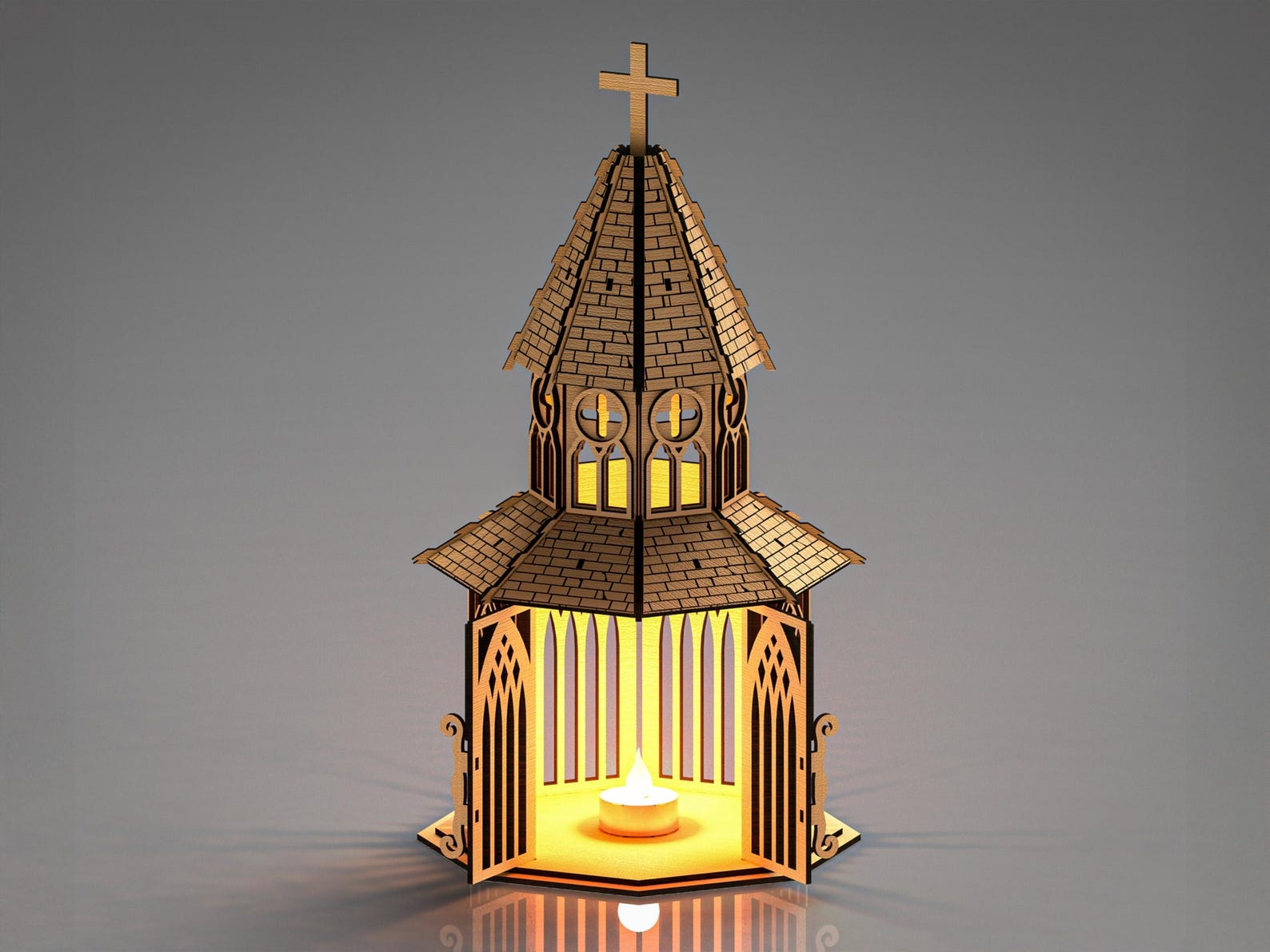 Gothic Church Tealight Holder SVG: Laser Cut Files (digital Download ...