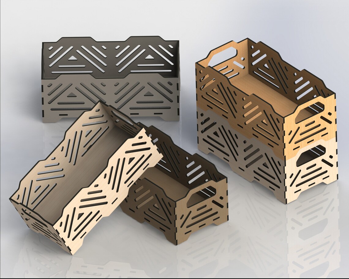 SVG Stackable Crates Boxes SVG File Bundle for Laser Cutters - Etsy