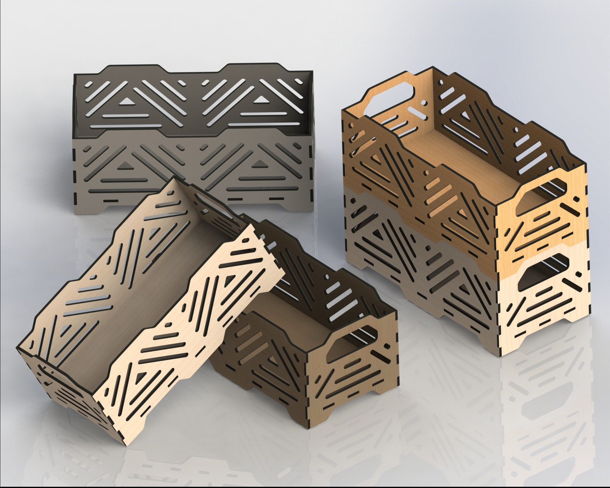 SVG Stackable Crates Boxes SVG File Bundle for Laser Cutters - Etsy