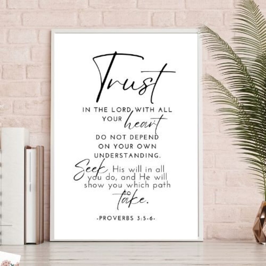 Scripture Printable, Bible Printable, Bible Wall Art, Proverbs 3:5-6 ...