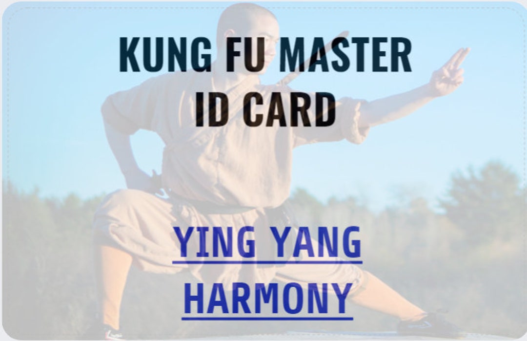 Kung Fu Master ID Card - Etsy