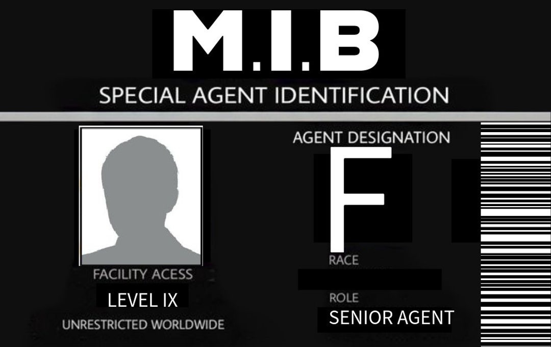 MAN in Black Agent ID Card - Etsy