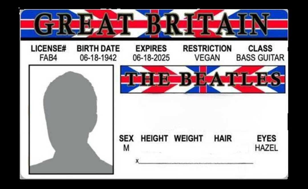 Beatles ID Card - Etsy