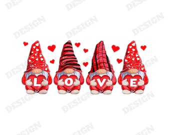 Valentine's Day Gnomies Png Sublimation Design, Gnomes Sublimation ...