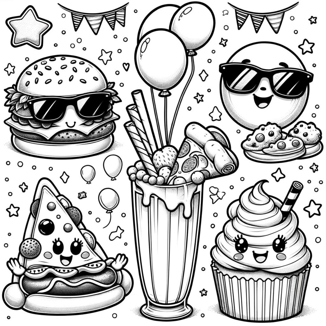 Foodie Friends: Fun Coloring for Little Artists, Instant Download, Kids ...