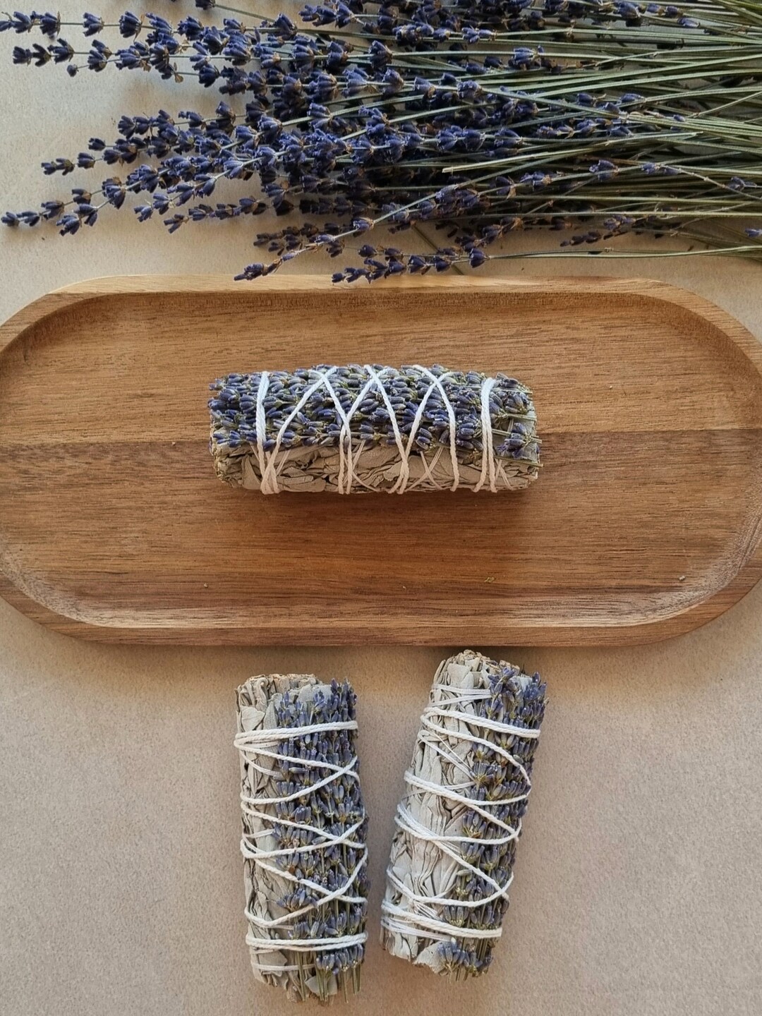 Mini Lavender Sage Smudge Stick: Mediterranean Aromatherapy (10cm) - Etsy
