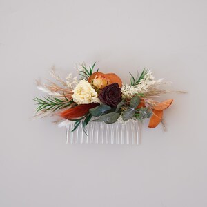 Boho Bride Dried Flower Comb, Wedding Comb,rose+eucalypt Dried Flower ...