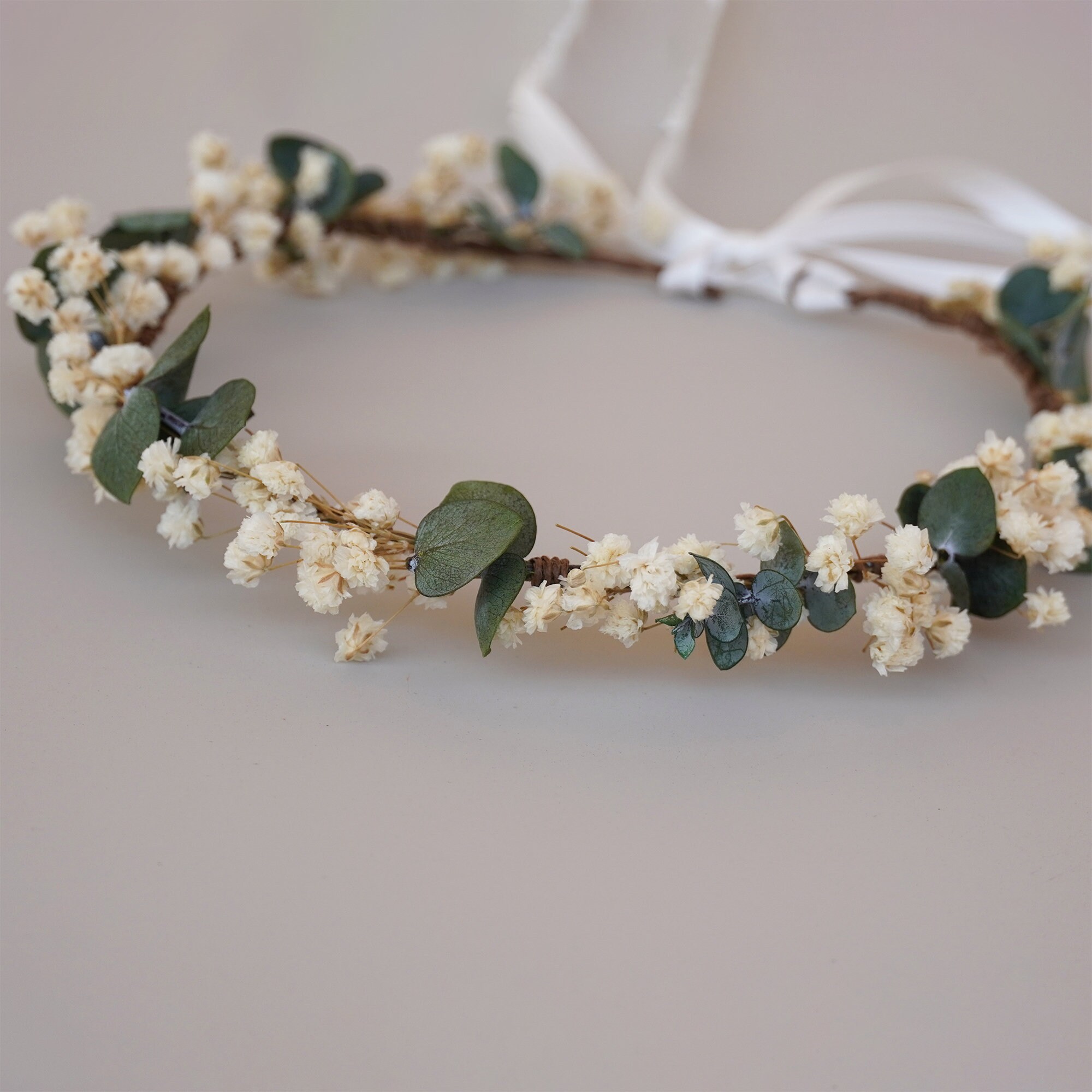 Baby's Breath Crown, Dried Flowers Crown, Bride Crowns, Wedding Crown ...