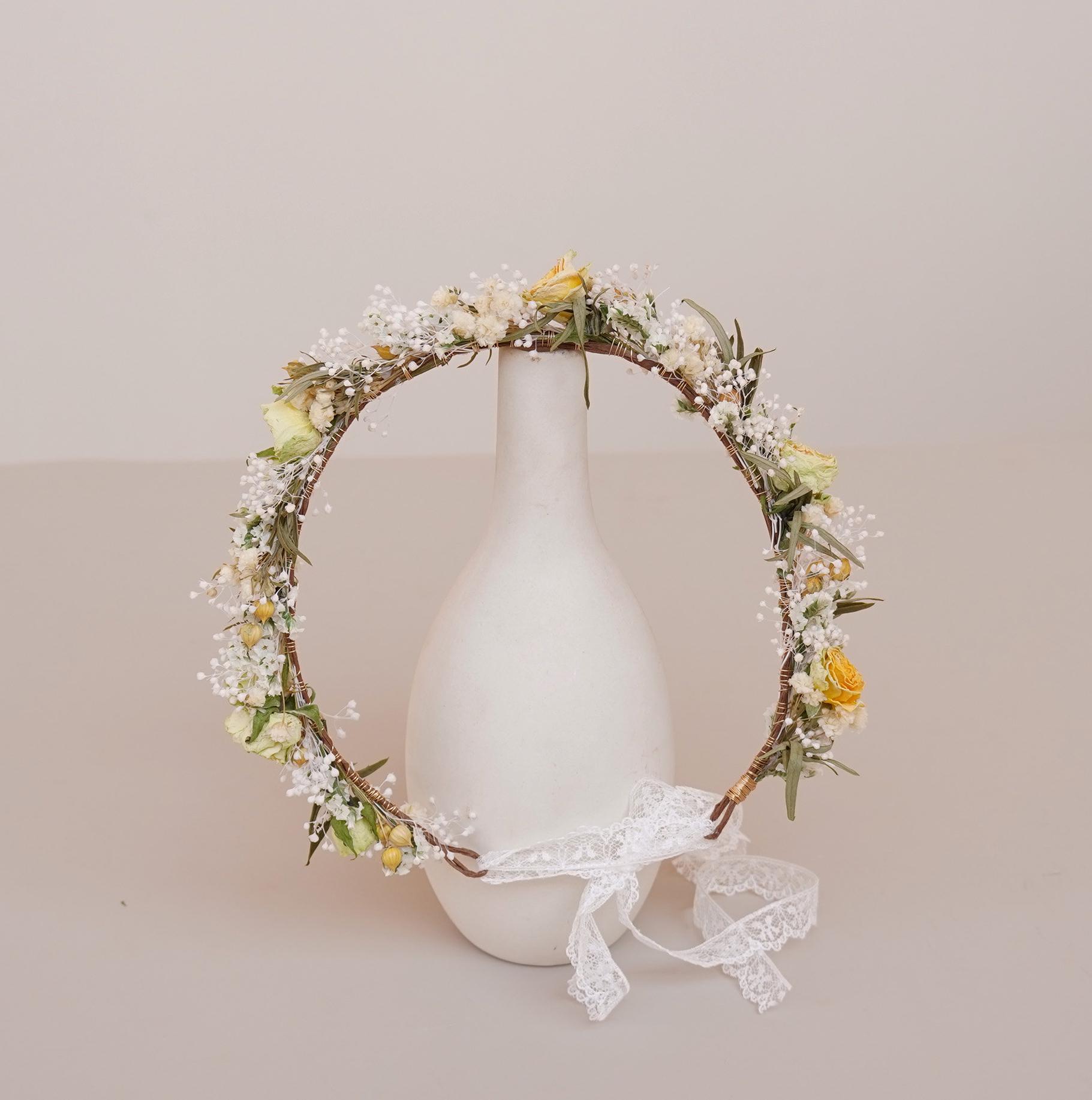 Boho Bride Crown,baby's Breath Crown,dried Flowers Crown,bridal Crowns ...