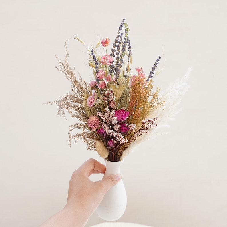 Dried Flower Bouquet, Dried Flower in Vase, Holiday Gift, Vase ...